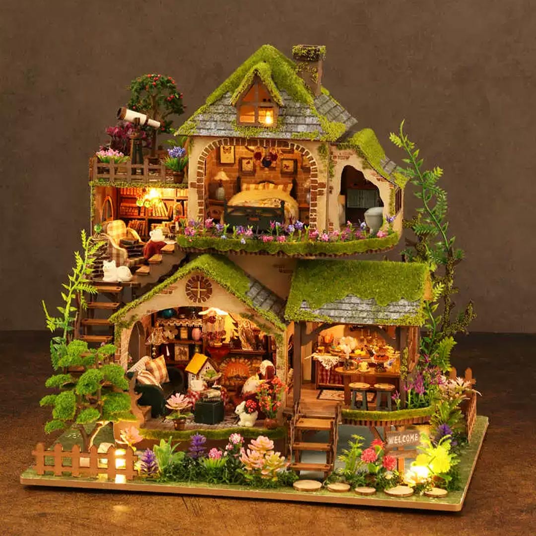 rokrgeek Enchanted Forest Cottage Miniature House Kit
