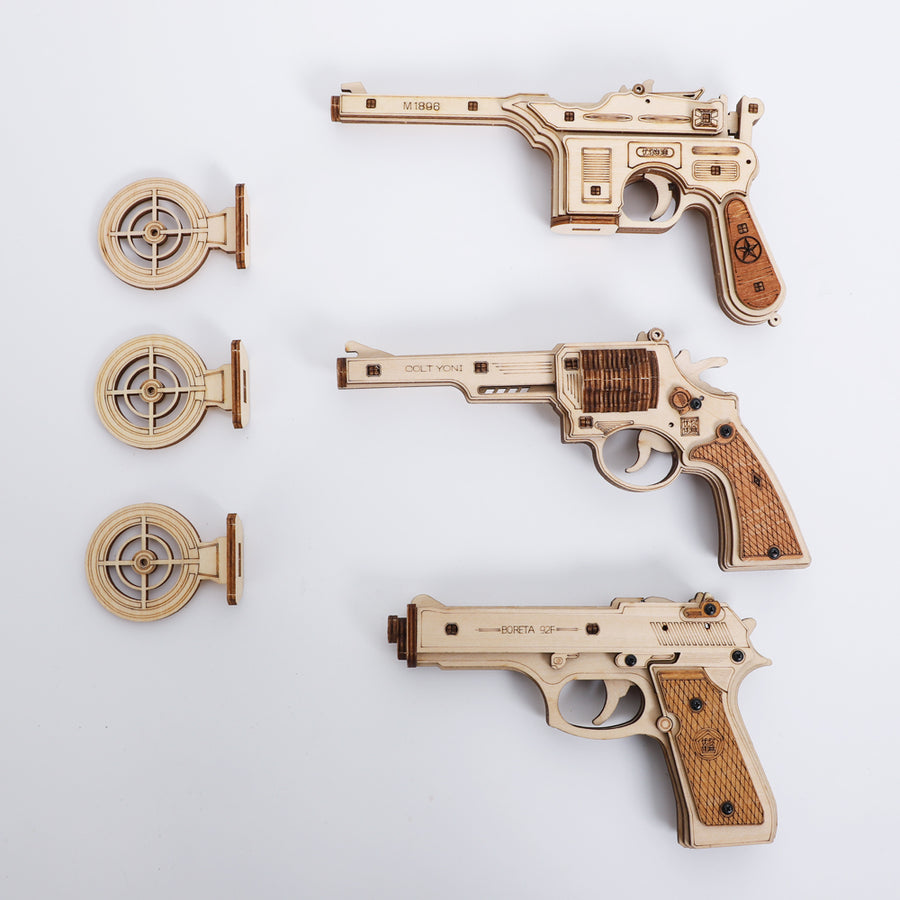 Rokrgeek Wooden Gun Puzzle – Safe Toy Guns for Fun Shooting