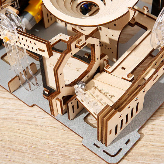 Rokrgeek Marble Run Night City Wooden 3D Puzzle – Rokr Geek